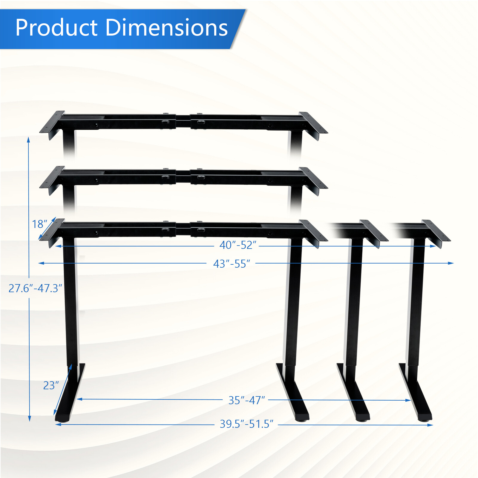 Electric Sit Stand Desk Frame Dual-Motor Height Adjustable Standing ...