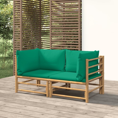 Tidyard Garden Corner Sofas with Green Cushions 2 pcs Z7U3 | eBay Australia