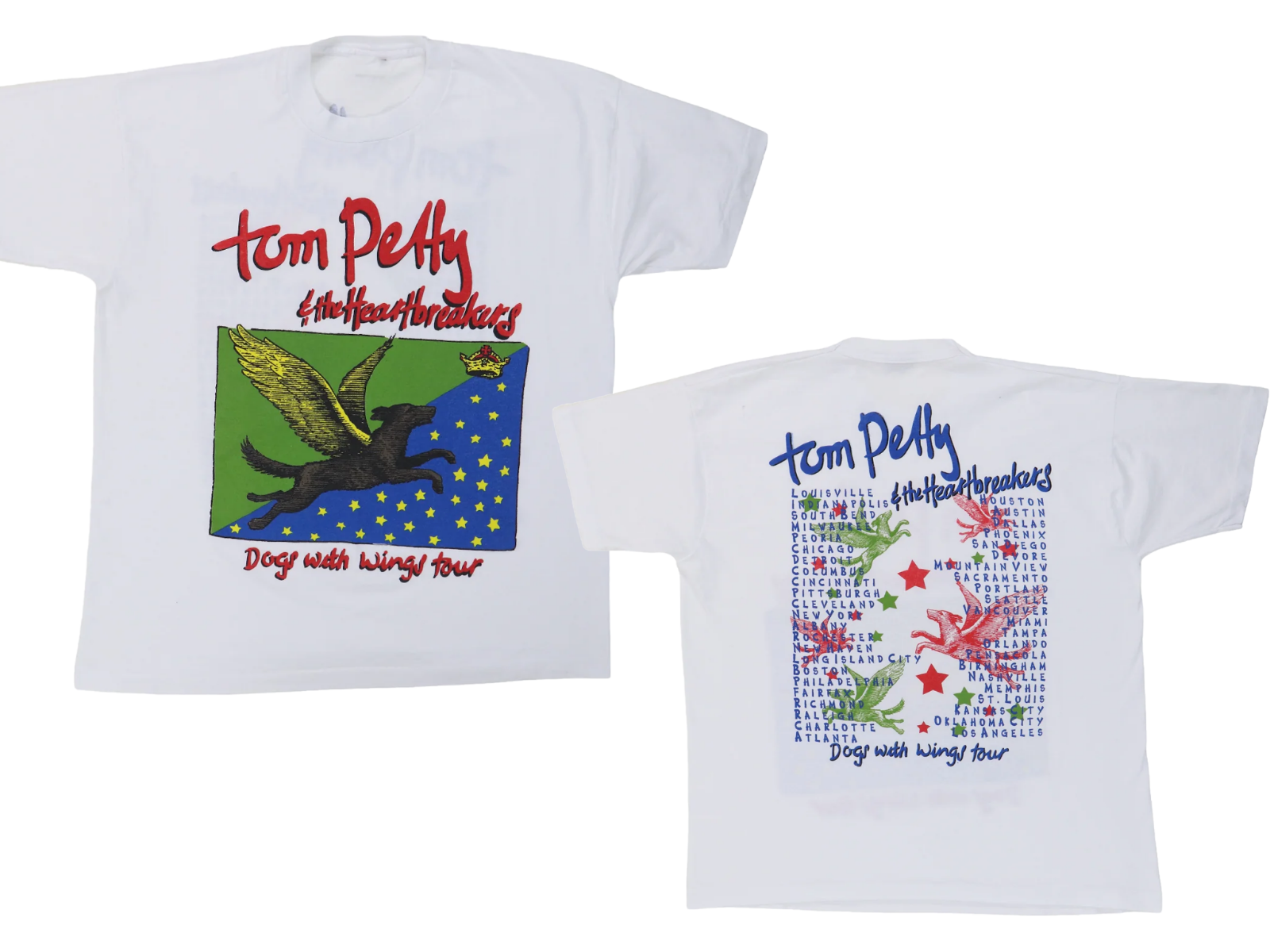 1995 Tom Petty Dogs With Wings Tour Shirt White All Size Shirt AC1443 ...