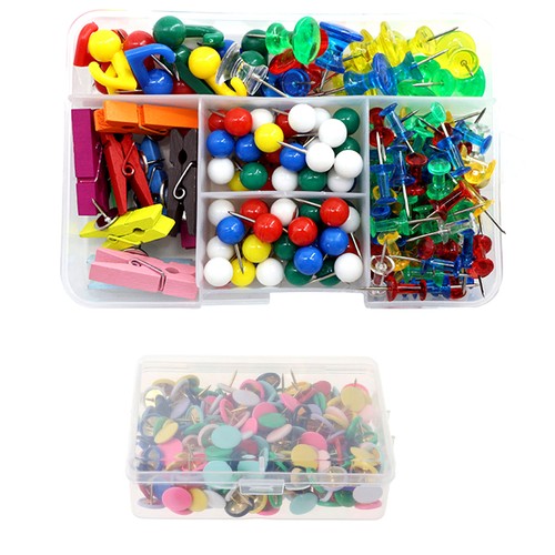 300Pcs Push Pins Set, Thumb Tacks Multicolor Pushpin Clips Decorative ...