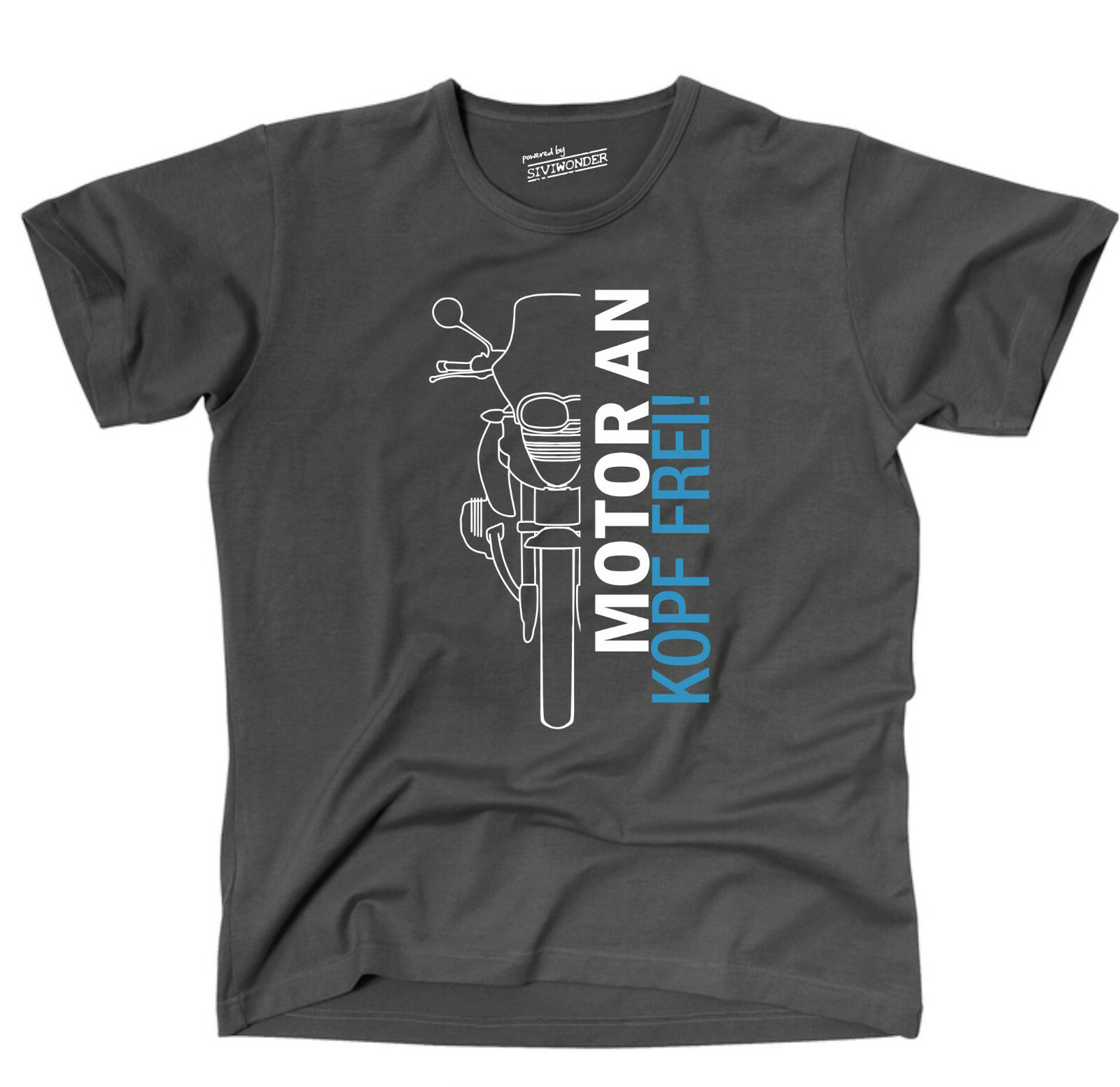 Unisex T-Shirt Motorrad lustiger Spruch MOTOR AN KOPF FREI GS ...