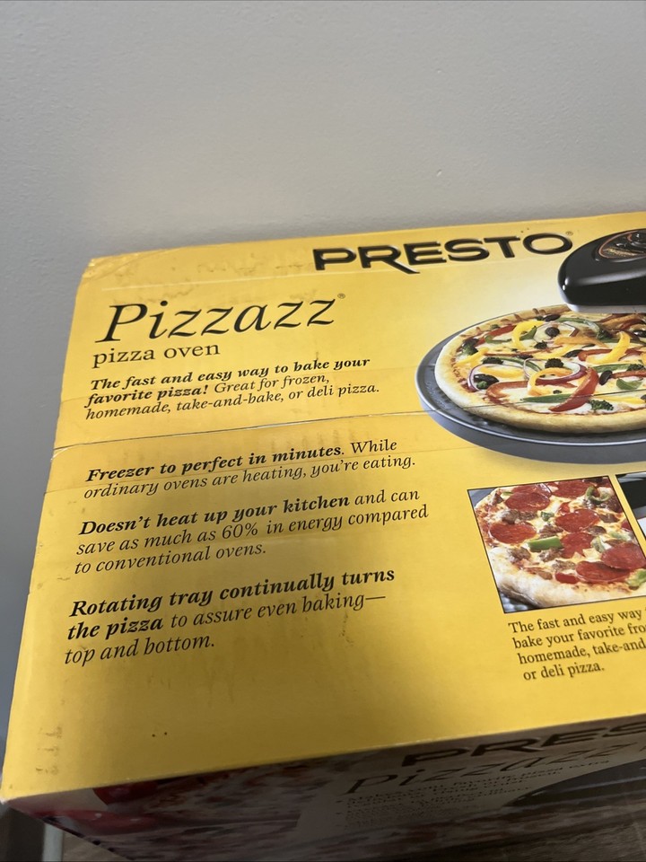 Presto Pizzazz Plus Rotating Pizza Oven 03430 Black New Sealed in ...