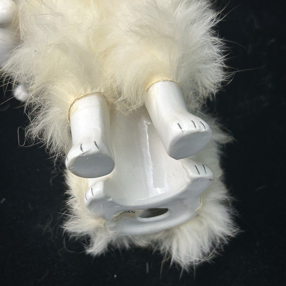 VINTAGE 1950s KITSCH CERAMIC POODLE FAMILY FIGURINE FUR GLASSES JAPAN ...