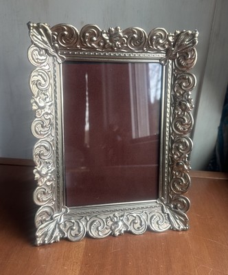 Vintage Metal Picture Frame Baroque Ornate Gold Tone 5x7” Free Standing ...