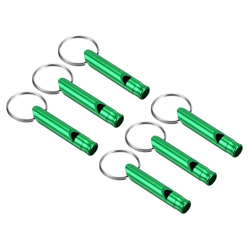 6pcs Emergency Whistles, Safety Whistle with Keychain for Hiking, Green ...