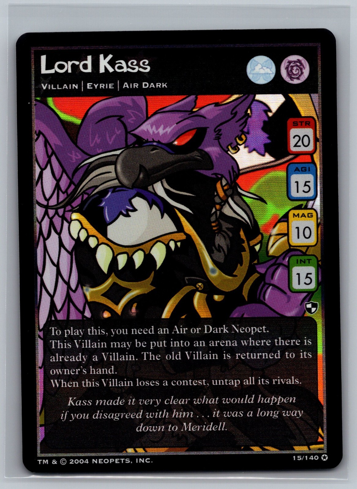 Lord Kass 15/140 Neopets TCG Battle of Meridell ULTRA RARE Card Game ...