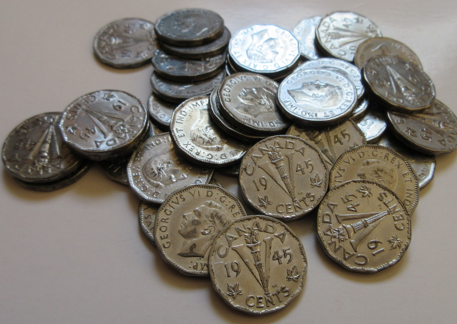 Roll of 1945 VICTORY NICKELS Canada Five Cents (40 Coins 5cents 5c ...