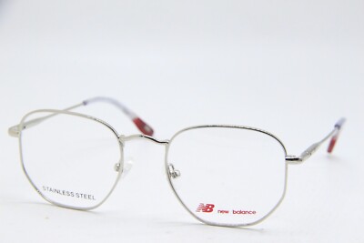 NEW NEW BALANCE NB 5060-2 SILVER CLEAR RED AUTHENTIC EYEGLASSES 49-19 ...