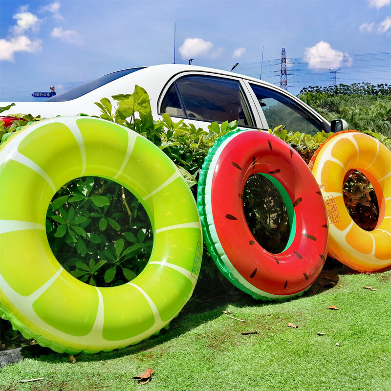 Pvc Cartoon Kids Inflatable Swimming Ring Watermelon Lifebuoy Swim Toy ...