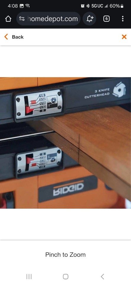 NEW RIDGID Portable 3 Blade Planer 15-Amp Corded 13" Adjustable R4850 ...