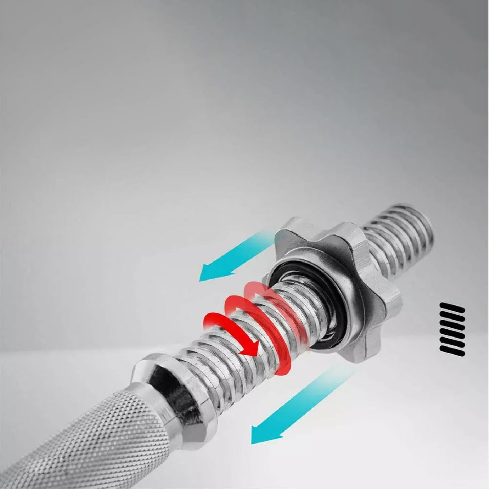 Standard Barbell 1” inch Spinlock Weight Lifting Bar 2 Collars 4ft 5ft ...