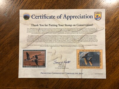 Duck Appreciation Souvenir Card 2017 RW84 and JDS25 | eBay