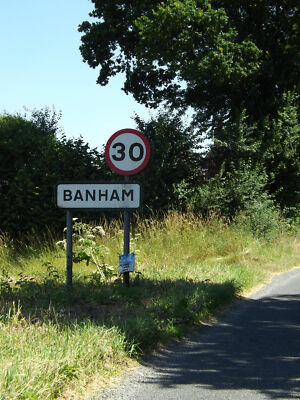 Photo 6x4 Banham Village Name sign on Kenninghall Road Hunt's Corner 2 ...