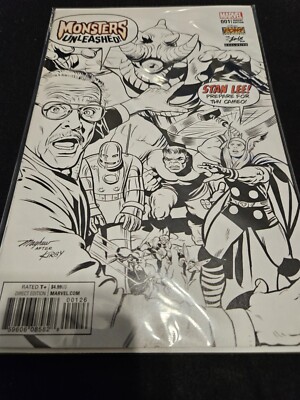 Monsters Unleashed #1 Stan Lee Box Variant NM Sketch Mayhew Marvel ...
