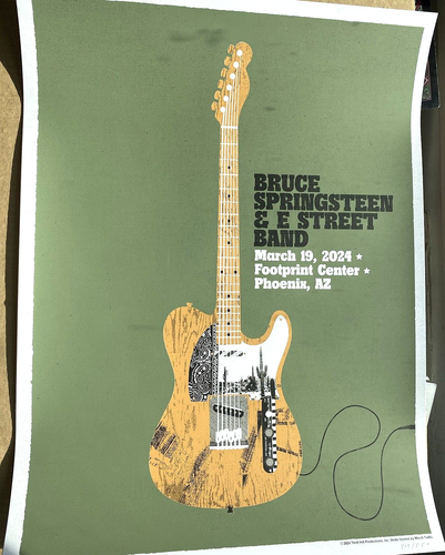 AUTHENTIC BRUCE SPRINGSTEEN 2024 Phoenix AZ OFFICIAL SCREEN PRINT #/550 ...
