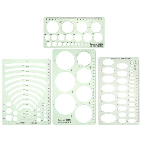 4 Pcs Ruler Engineering Templates Drawing Geometric Rulers Tool | eBay