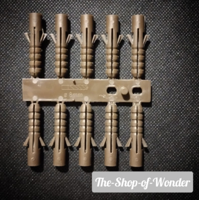 10pc Wall Plugs 8mm Rawl Plugs DIY/Screw/Fixing/Drill/Brown/Tools ...