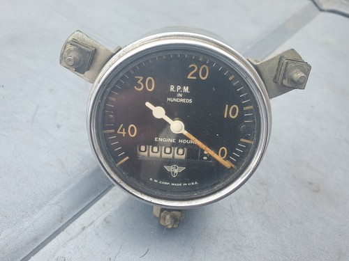 Steward Warner Wing 4500Rpm Tachometer Reverse Needle Tach Truck Boat ...