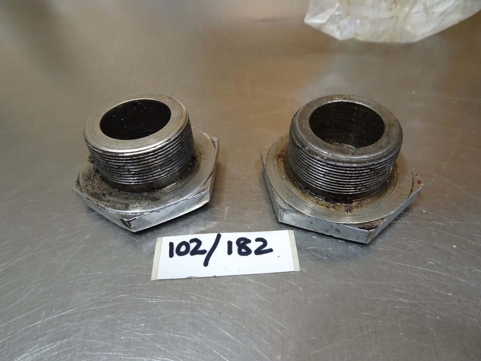 2 TRIUMPH FORK STANCHION YOKE LEG TOP CROWN NUT VINTAGE POSS 3TA 5TA ...