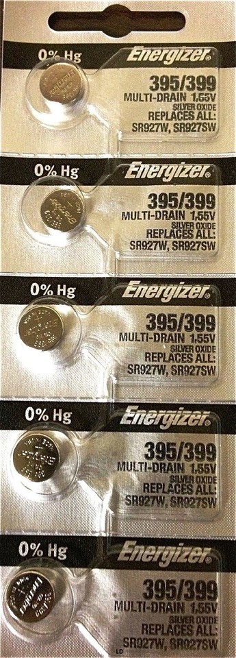 ENERGIZER 395/399 WATCH BATTERIES SR927SW (2 Piece) Sealed Authorized ...