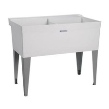 Mustee 26F Utilatwin 13x40x33 Fiberglass Floor-mount Double-basin ...