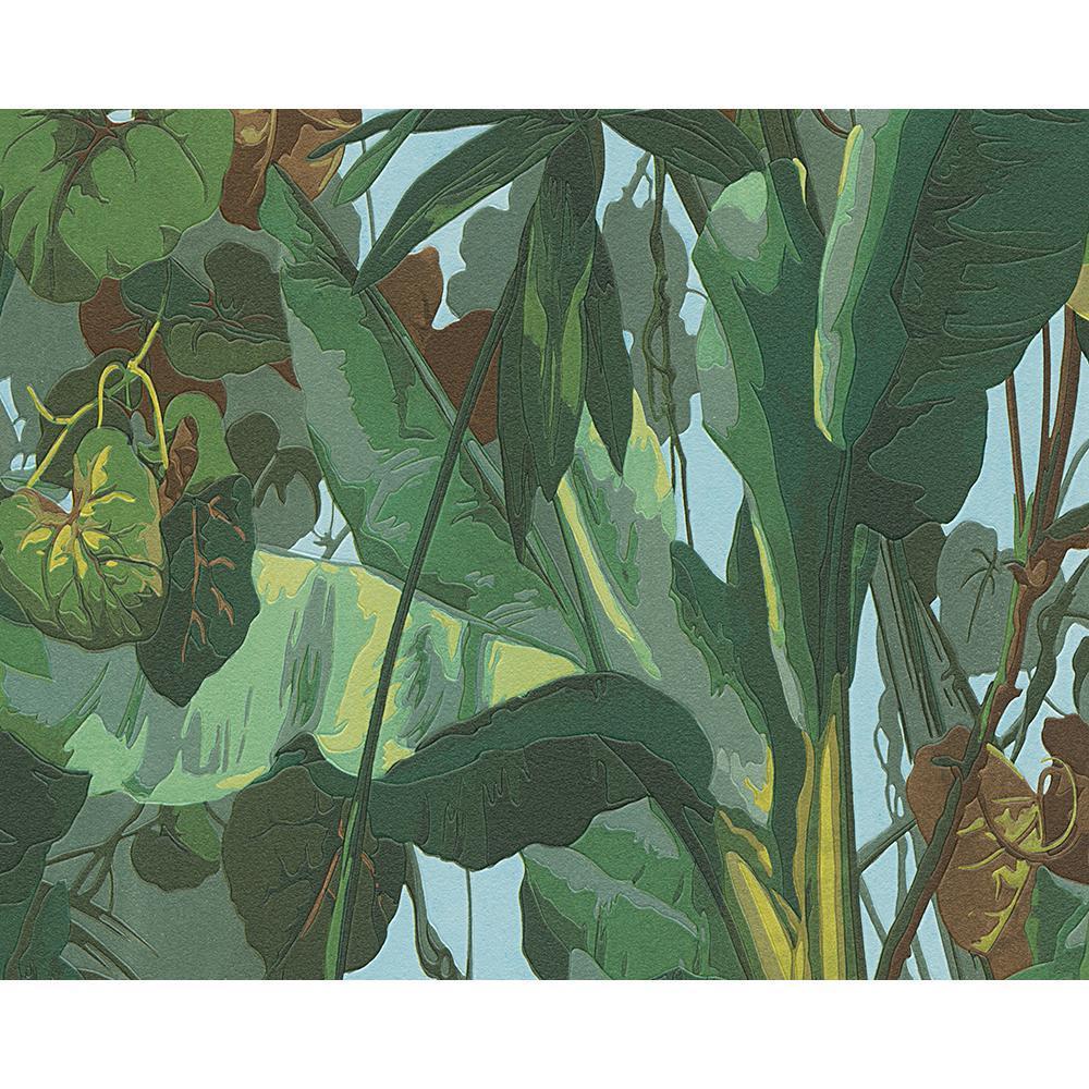 NEW AS CREATION NATURE EMBOSSED LEAF PATTERN FLORAL JUNGLE WALLPAPER ...