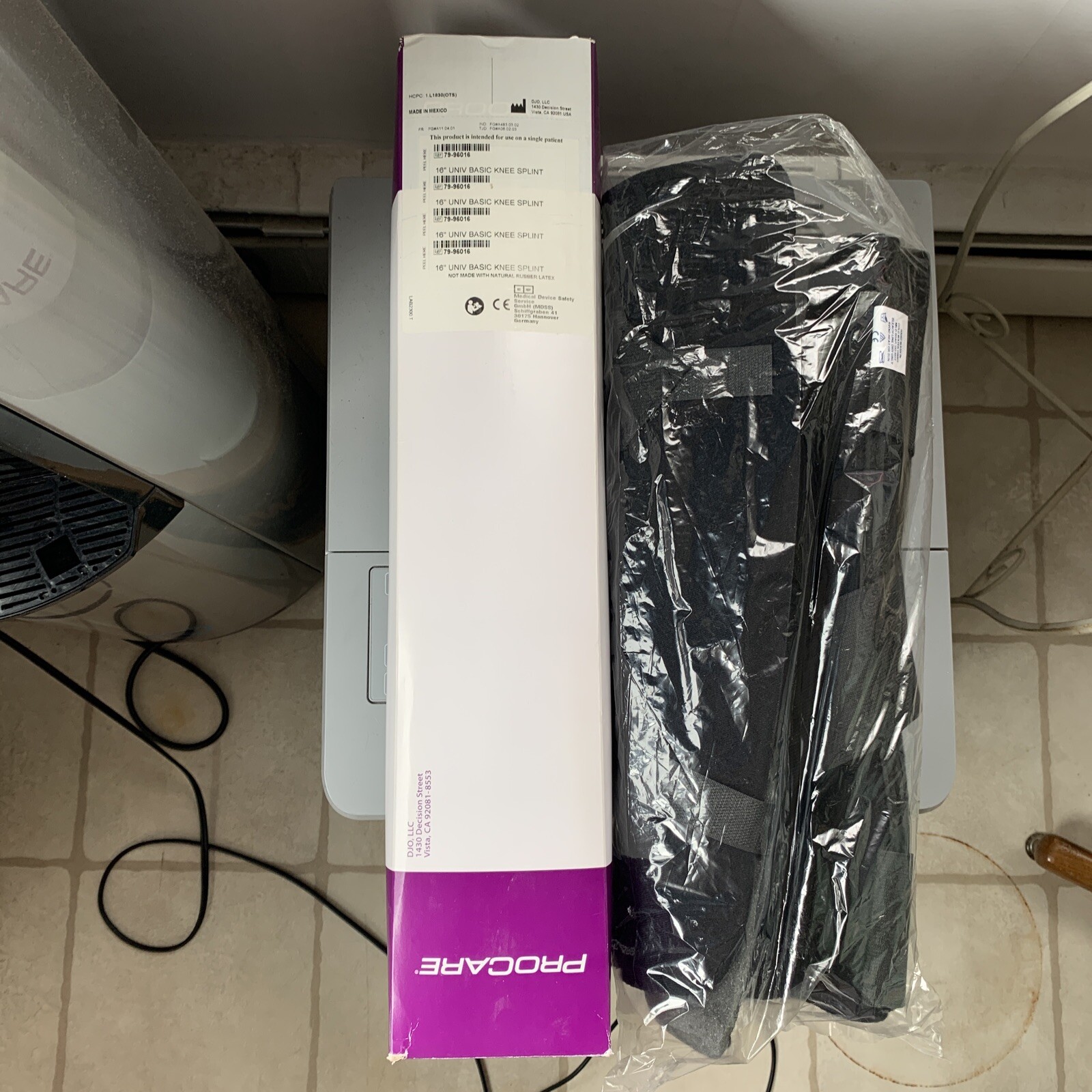 Procare 16" Universal Basic Knee Splint Immobilizer 79-96016 New In Box ...