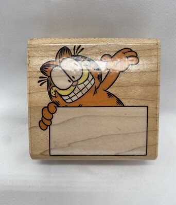Garfield's Note Stamp Rubber Stampede Bookplate Stamp A300E Vintage NEW ...