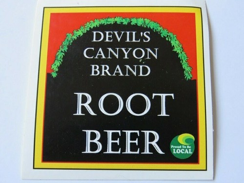 Soda Pop Bière Autocollant ~ ~ Devils Canyon Marque Racine ~ San | eBay