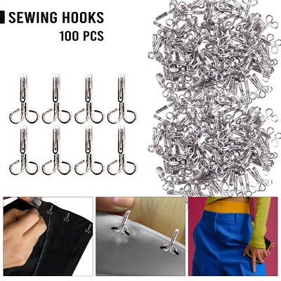 HOOK AND EYE FASTENERS FASTENINGS DRESS SKIRT COLLAR BRA SEW ON CRAFT ...