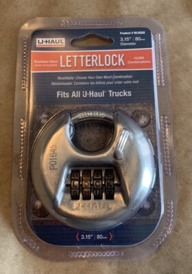 U-HAUL Stainless Steel Letter Lock, Brand New, Product # WLOCKX , 80 mm ...