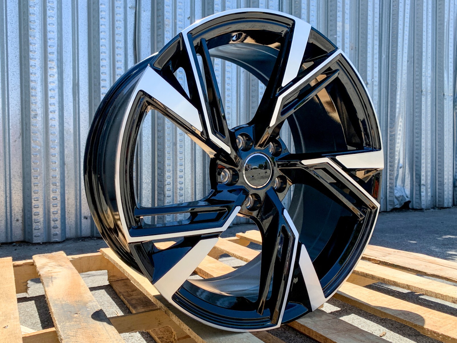 19" Wheels For Audi A4 A5 S4 A6 A8 VW 19x8.5 5x112 Black Machined Face ...