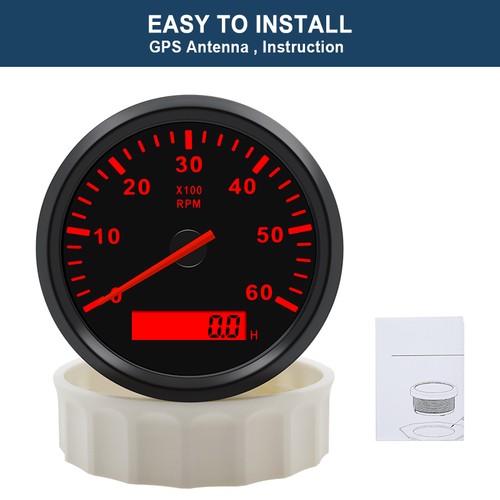 85mm Marine RPM Tachometer Gauge LCD Tacho Hour Meter for Boat 0 ...