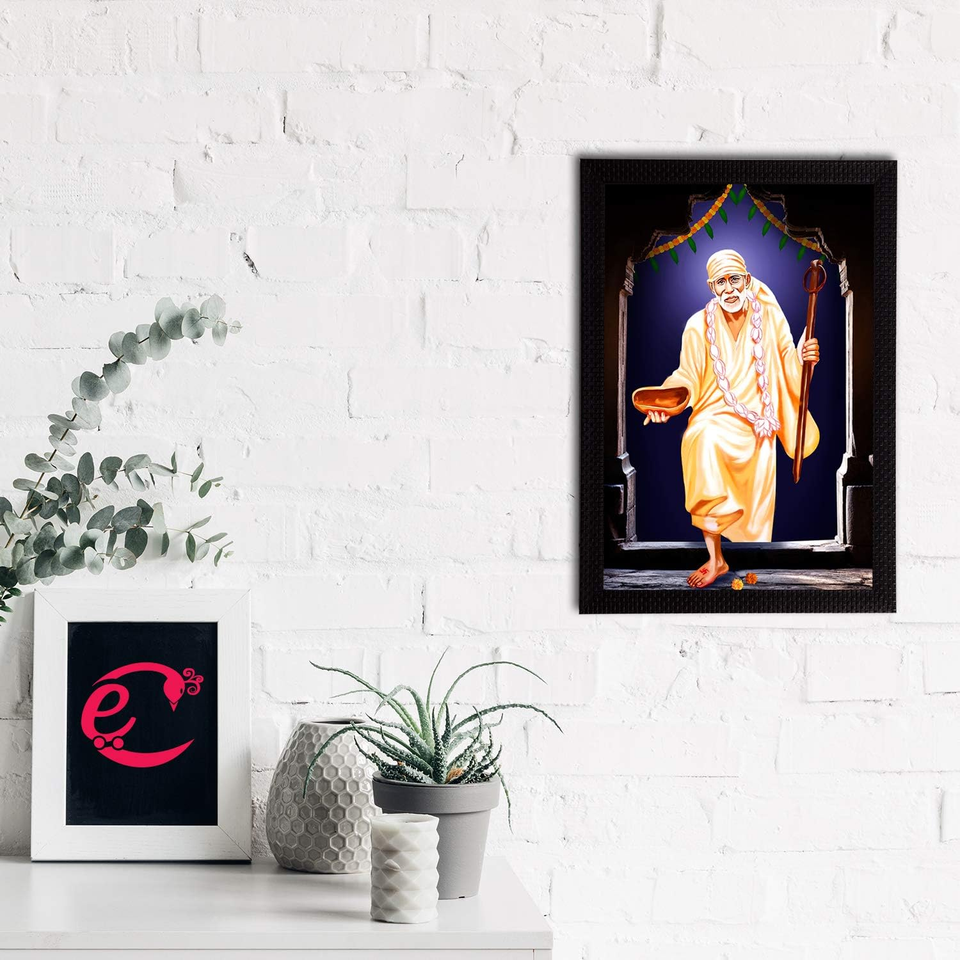Shirdi Sai Baba Painting - Digital Printed Religious Wall Art - Perfect ...