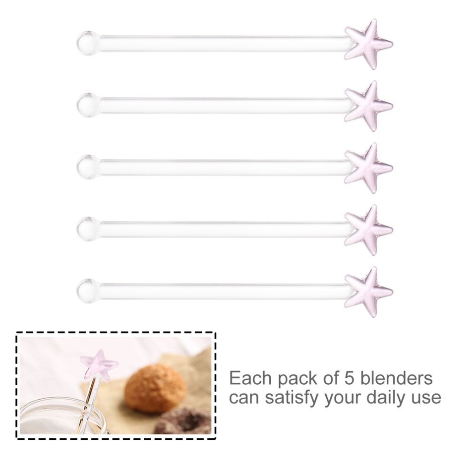 5 Pcs Glass Stirrers for Drinks Mix Sticks Creative Stirring Rod ...
