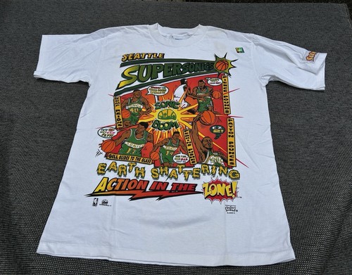 Vintage 1993 NBA Finals Seattle Supersonics NWT Comic T Shirt Size M ...