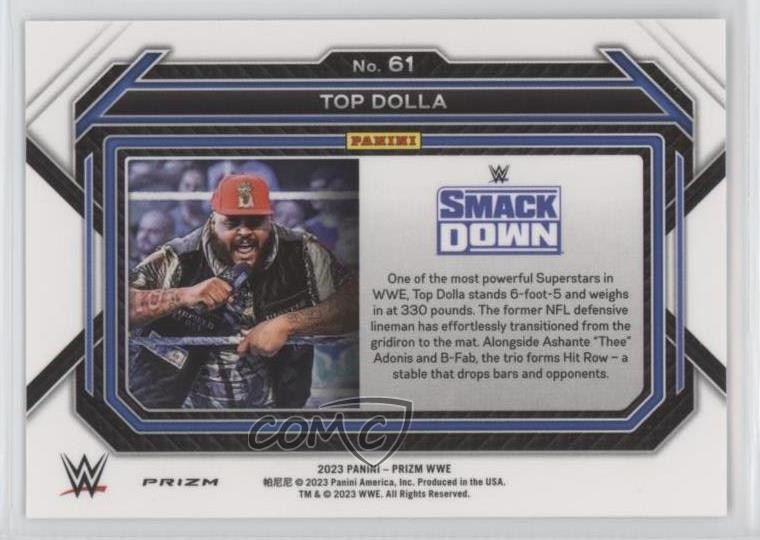 2023 Panini Prizm WWE Under Card Prizm Top Dolla #61 Rookie RC | eBay