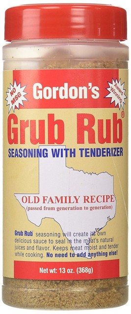 Gordon's Grub Rub 13oz Plus Williams Rib Tickler 12oz Texas Seasoning ...