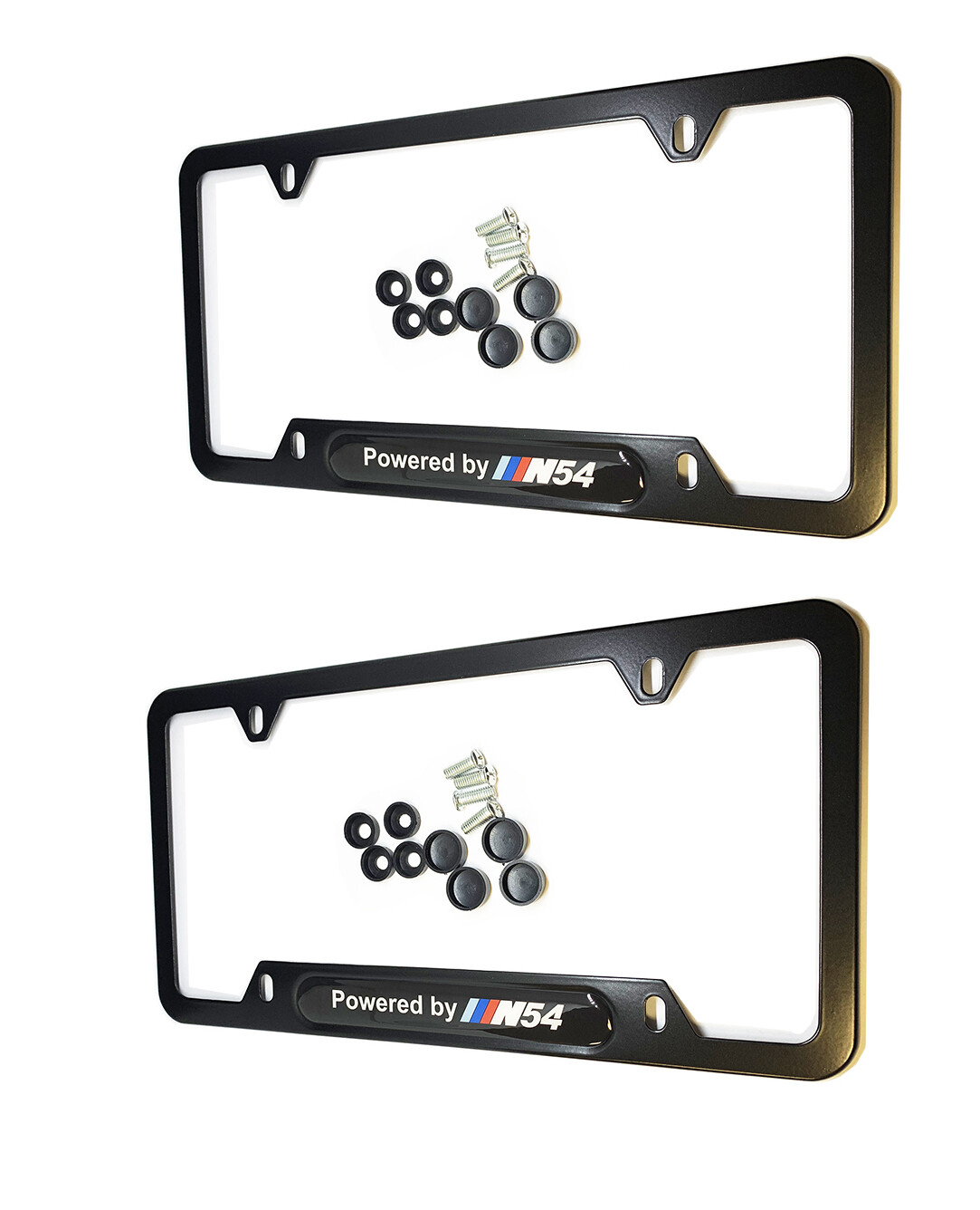 N54 License Plate Frame with hardware Set Of 2 ( BLACK)( Powered By N54 ...