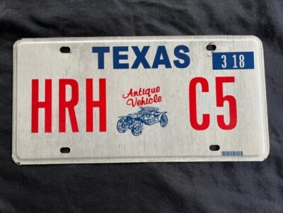 Texas Antique Licence Plate HRH C5 - 2018 | eBay