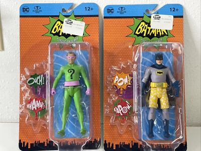 2 DC Retro McFarlane Batman 66 Classic TV Series SWIM SHORTS & RIDDLER ...
