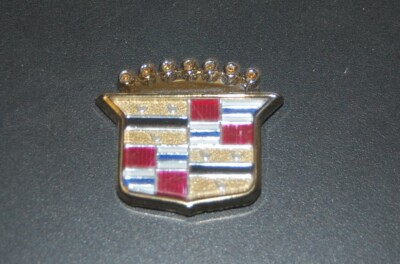 OEM Cadillac Multi Colored Crown Emblem / Badge Metal Gold 1 1/4 x 1 1/ ...