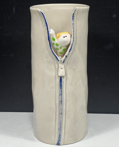 Vintage Fitz & Floyd Zippy Vase Man Zipper Bud Flower Fun Kitsch 7.5 ...