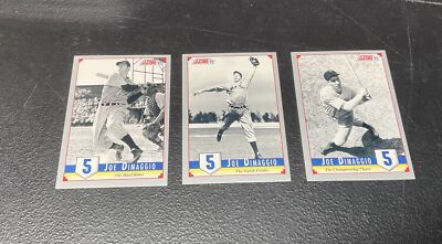 1992 Score Baseball Joe DiMaggio 3 Card Set Complete New York Yankees ...
