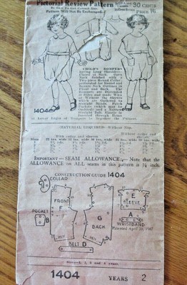 Patterns - 1920'S Pictorial Review Pattern