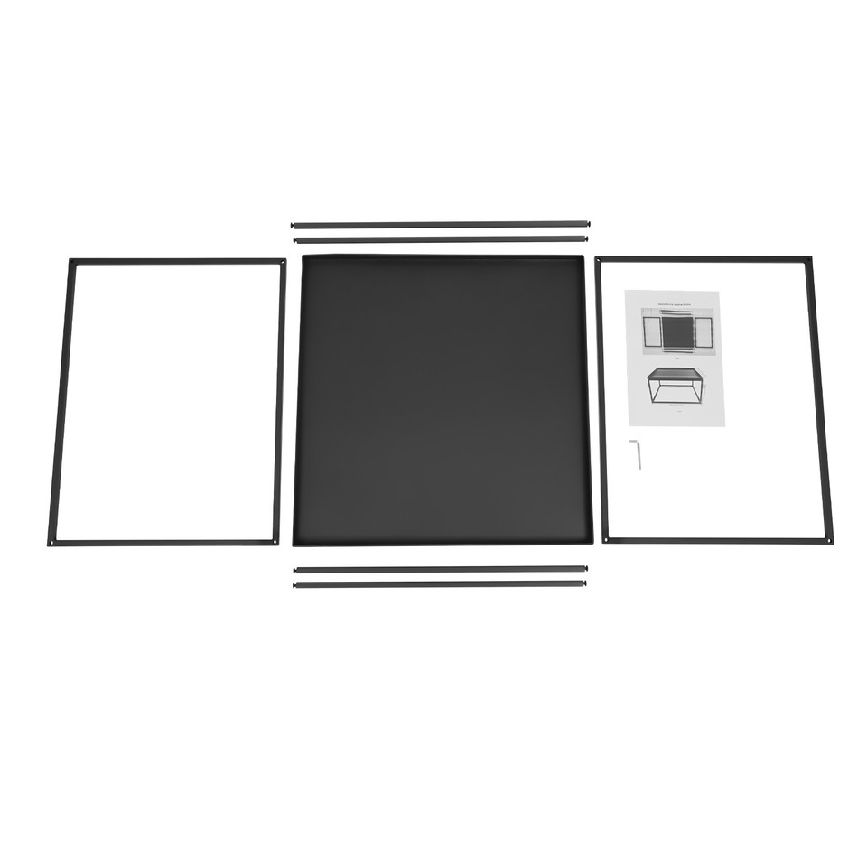 24" Square Table Metal Frame Table Portable Office Side End Table ...