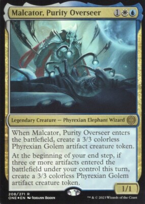 MALCATOR, PURITY OVERSEER 208/271 FOIL PHYREXIA: ALL WILL BE ONE MTG ...