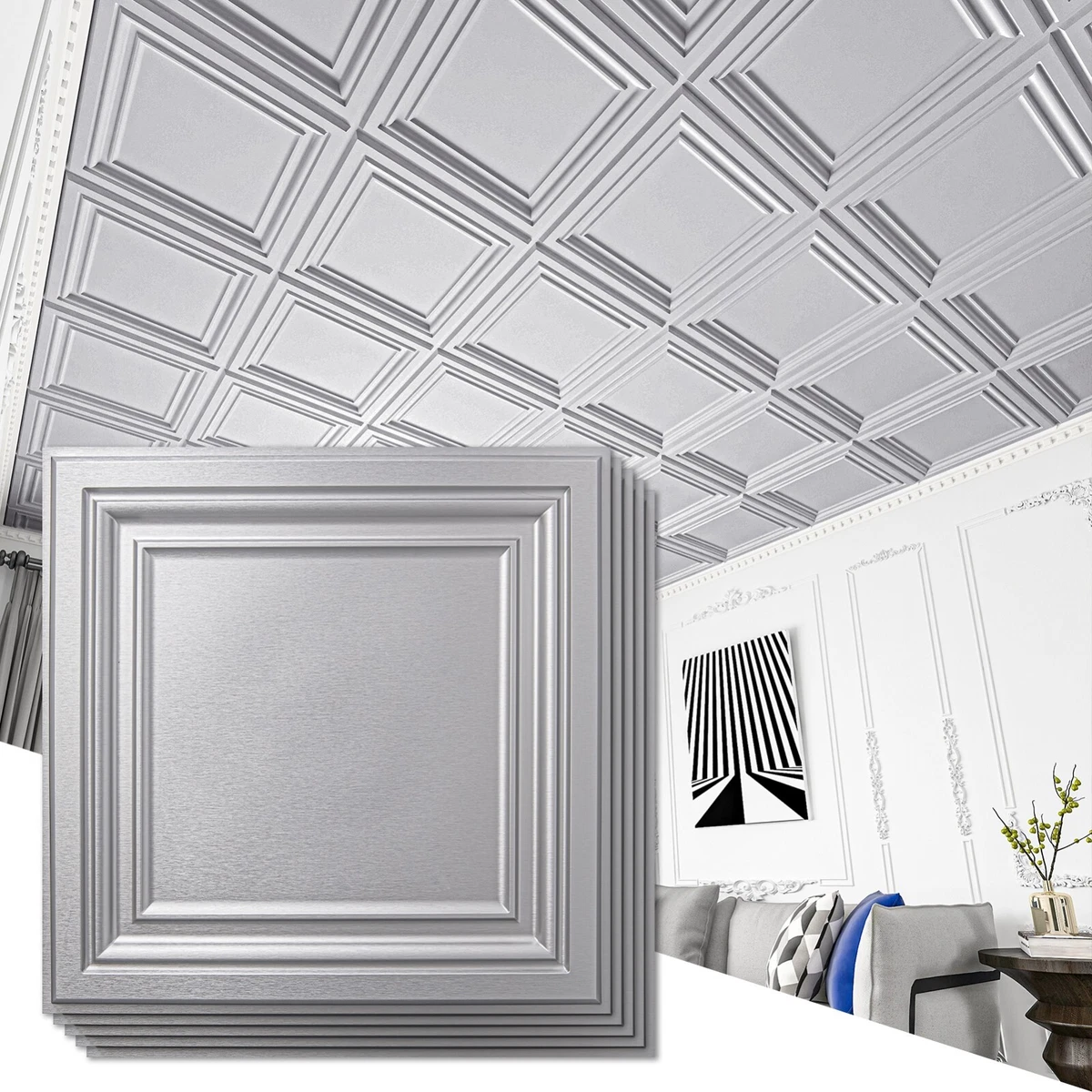 12 Square Ceiling Tiles | Shelly Lighting