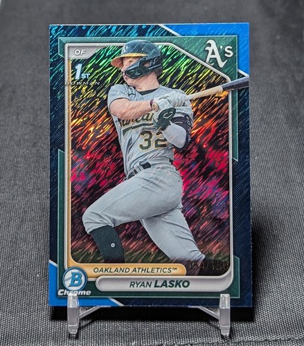 Ryan Lasko Blue Refractor /150 1st Rookie 2024 Bowman Chrome Card #BCP ...