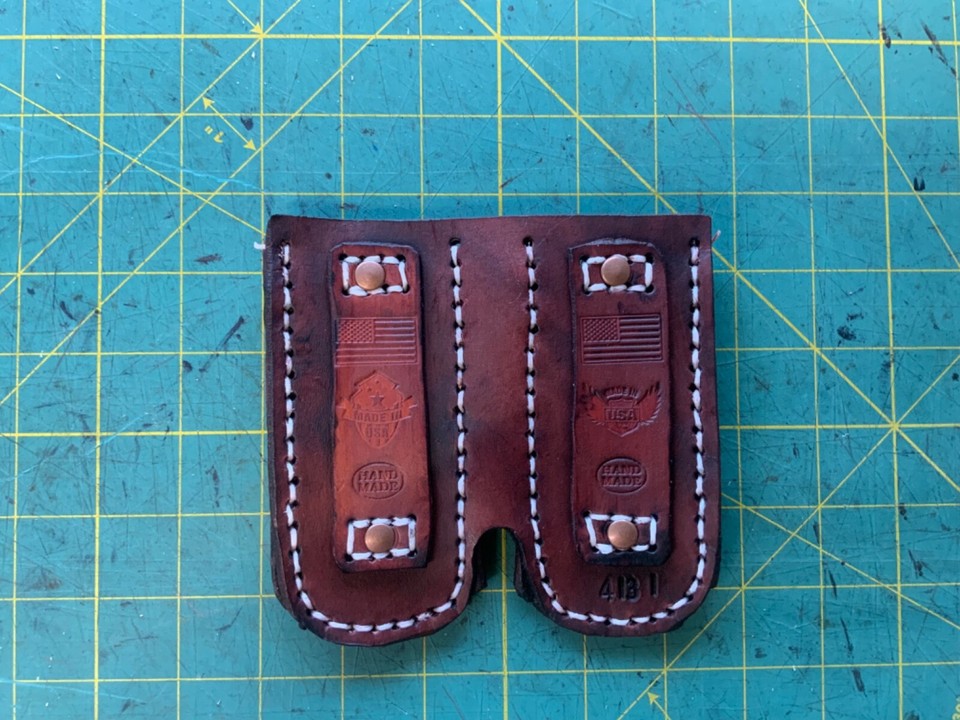 Handmade Leather Single Stack 8 or 10rd Magazine Double Pouch Belt ...